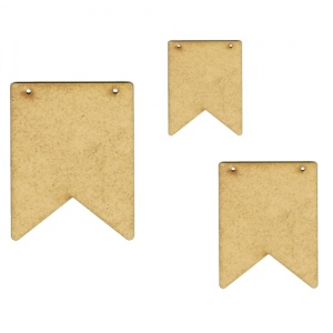 MDF Ribbon Bunting Shape